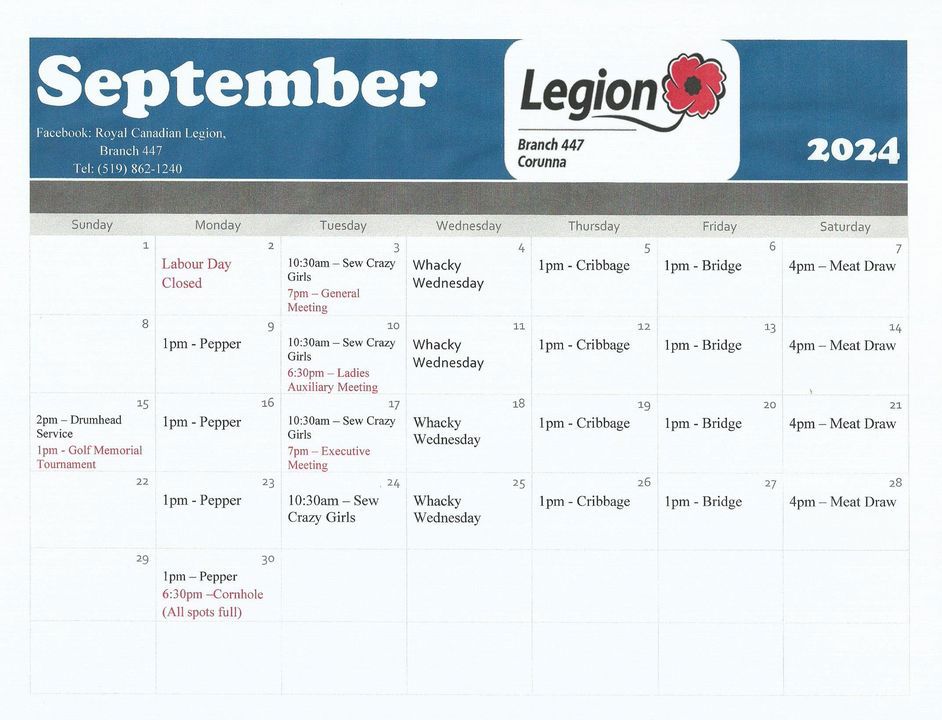 Home - The Royal Canadia Legion Br447 Corunna